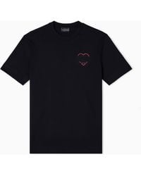 Emporio Armani San Capsule Embroidery T-Shirt in Black for Men | Lyst UK