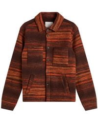 Percival Missisipi Jacquard Shirt Jacket in Red for Men | Lyst UK