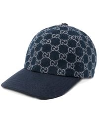 Gucci Logo-Pattern Cap in Blue for Men | Lyst UK