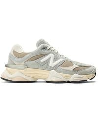 New Balance 9060 Suede Panelled Sneakers in White for Men | Lyst UK