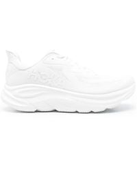 Hoka One One Clifton 10 Logo Sneakers in White for Men | Lyst UK