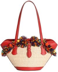 Dolce & Gabbana Raffia Coffa Capri Bag in Red | Lyst UK