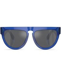 Burberry Logo-Engraved Sunglasses in Grey | Lyst UK