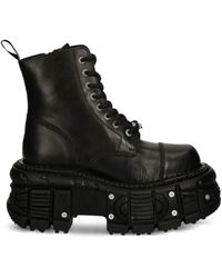 New Rock Lace-Up Boots in Black | Lyst UK