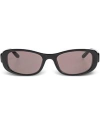 Balenciaga Rectangle-Frame Logo-Plaque Sunglasses in Grey | Lyst UK