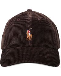 Ralph Lauren Corduroy Logo-Embroidered Cap in Brown for Men | Lyst UK