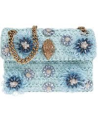 Kurt Geiger Crystal-Embellished Floral-Print Shoulder Bag in Blue | Lyst UK