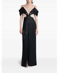 Costarellos Orianna Crystal-Embellished Cape-Overlay Maxi Dress in Pink ...
