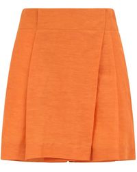 Alberta Ferretti Wrap-Design Pleated Skorts in Pink | Lyst UK