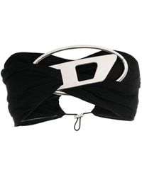 DIESEL Tube Top With Giant Logo Plaque in White | Lyst