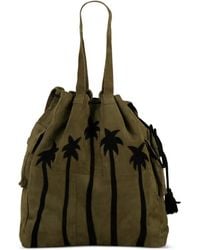 BAZISZT Floral-Embroidery Suede Tote Bag in Brown for Men | Lyst UK