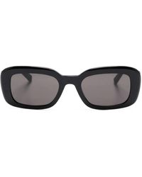 Saint Laurent Logo-Plaque Rectangle-Frame Sunglasses in Grey | Lyst UK