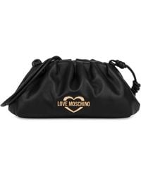 Love Moschino Logo-Plaque Crossbody Bag in Black | Lyst UK