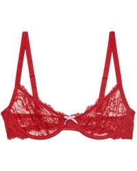 Fleur du Mal Bianca Bow-Detail Thong in Red | Lyst UK