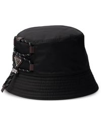 Prada Prada Speedrock Bucket Hat in Black for Men | Lyst UK