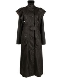 Chloé Barbour X - Waxed Cotton Dani Trench Coat in Black | Lyst