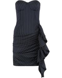 LES FILLES D'EVA Pinstripe Belted Dress in Black | Lyst UK