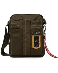 Aeronautica Militare Helix Logo-Detail Messenger Bag in Black for Men ...