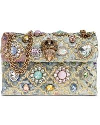 Kurt Geiger Embellished Logo Shoulder Bag in Brown | Lyst UK