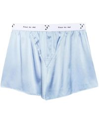 Fleur du Mal Pinstripe Boxers in Grey | Lyst UK