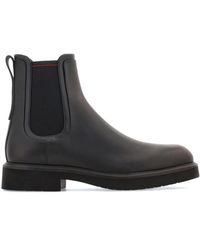 Ferragamo Leather Panelled Chelsea Boots in Black for Men | Lyst UK