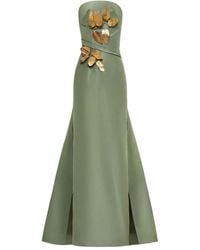 Oscar de la Renta Draped Faille Gown in Blue | Lyst UK