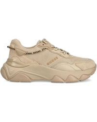 Guess Textured Sneakers in Natural | Lyst Canada