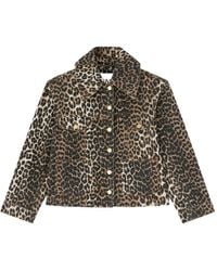 Ganni Daisy Duck Denim Oversized Jacket in Black | Lyst UK