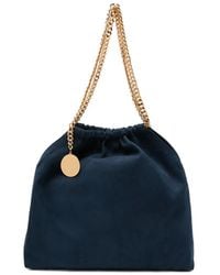 Stella McCartney Falabella Chain-Link Drawstring Shoulder Bag in Blue ...