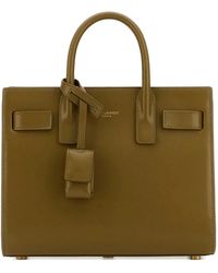 Saint Laurent Crochet Shoulder Tote Bag Open Weave Top Handle in White ...