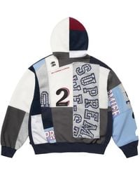 Supreme Football Zip-Fastening Hoodie in Blue for Men | Lyst UK
