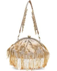 SLO_HAND_MADE Bead-Embellished Clutch Bag in Natural | Lyst UK