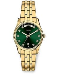 Fossil Scarlette Fluted-Bezel 34Mm Watch in Blue | Lyst UK