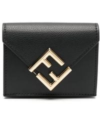 Fendi Ff-Logo Pattern Wallet in Grey | Lyst UK