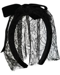 Jennifer Behr Emeline Lace Headwrap in White | Lyst UK