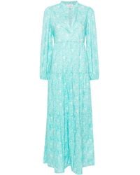 Mc2 Saint Barth Criss-Cross Back Maxi Dress in Blue | Lyst UK