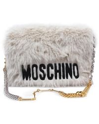 Moschino Logo-Lettering Shoulder Bag in Blue | Lyst UK