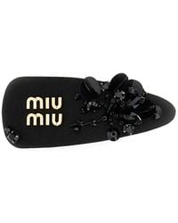 Miu Miu Metal-Lettering Hair Clip in Red | Lyst UK