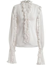 Alberta Ferretti Tops in Natural | Lyst UK
