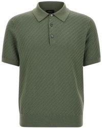 Brioni Textured-Weaving Polo Shirt in Blue for Men | Lyst UK