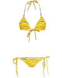 Brigitte Bardot Dalia Ruched Bikini in Blue | Lyst UK