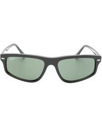 Ray-Ban Logo-Plaque Rectangle-Frame Sunglasses in Green | Lyst UK