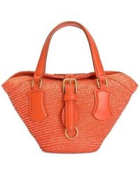 Dolce & Gabbana Raffia Coffa Capri Bag in Red | Lyst UK