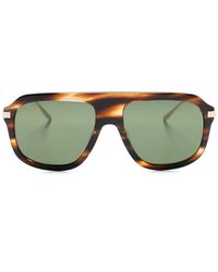 Gucci Tortoiseshell Pilot Sunglasses in Brown for Men | Lyst UK