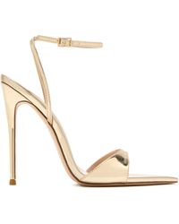 Femme LA 120Mm Donatella Metallic Stiletto Sandals in White | Lyst UK