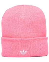 adidas Adicolor Logo-Embroidered Beanie Hat in Natural | Lyst UK