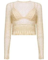 PATBO Crochet Bloom Skirt in Natural | Lyst