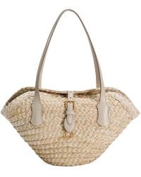 Dolce & Gabbana Raffia Coffa Capri Bag in Red | Lyst UK