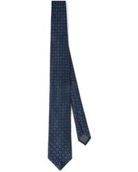 Brunello Cucinelli Silk Tie With Geometric Floral Pattern in Blue for ...