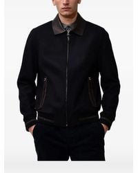 Poche Paris Zip Leather Jacket in Black for Men | Lyst UK